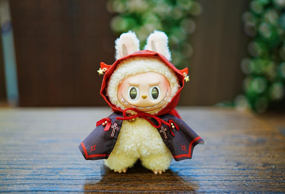 Labubu Handmade Cosplay Little Devil Cloak Clothes, Labubu Suit Clothes ...