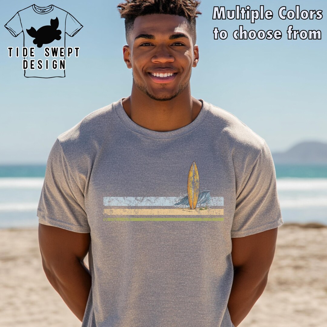Surf Vibes Heavy Cotton Tee: Beach Style Unisex T-shirt - Etsy