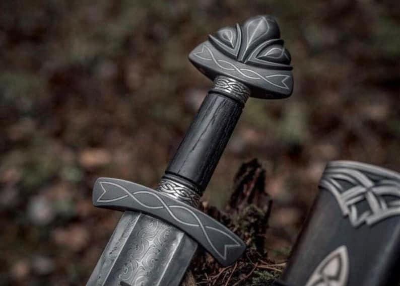 Hand Forged Damascus Steel Viking Sword Sharp Replica, Medieval Sword ...