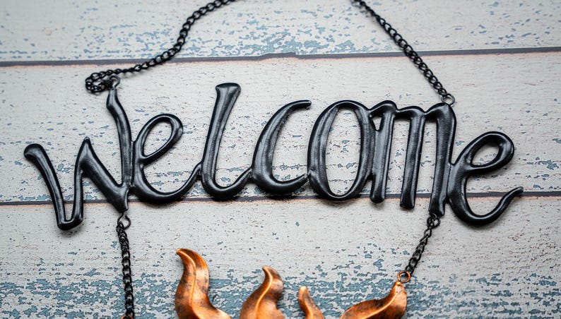 Bohemian Sun Welcome Sign: Metal Wall Decor - Etsy