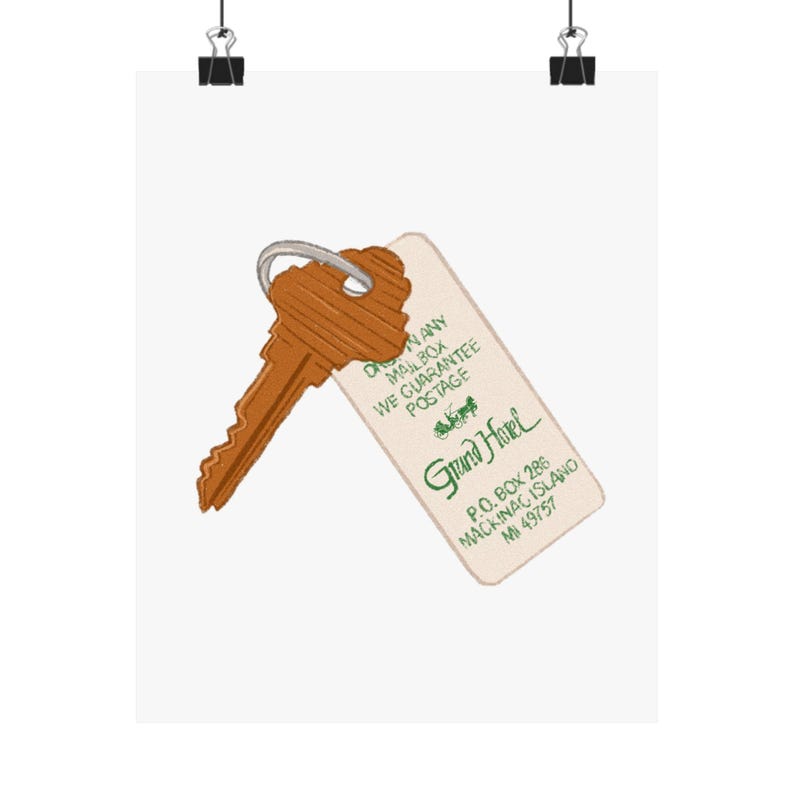 Hotel Room Key Art Print Grand Hotel Mackinac Island Michigan ...