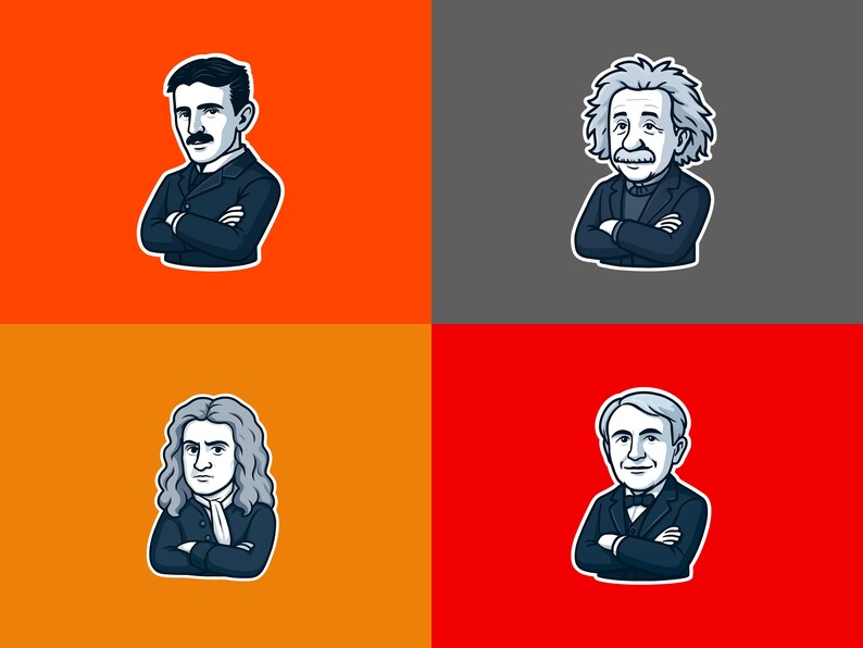 Printable Famous Scientists Flashcards and Educational Clipart for Kids ...