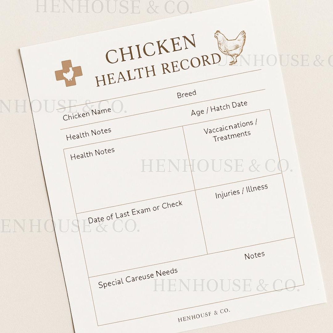 Chicken Health Record Printable: Backyard Poultry Care Sheet (PDF) - Etsy