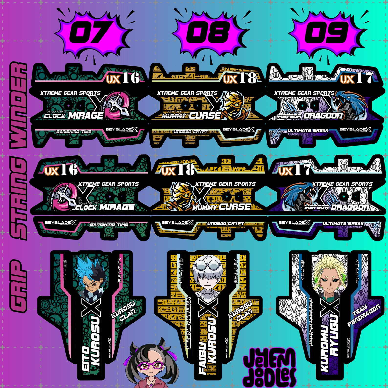 Beyblade X Gear Stickers V2 - Etsy