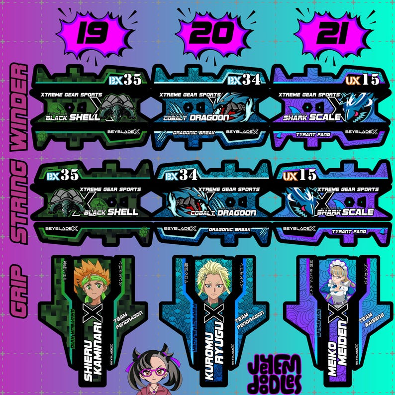 Beyblade X Gear Stickers - Etsy