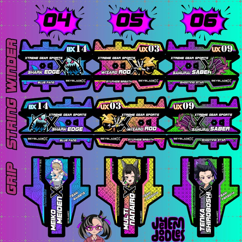 Beyblade X Gear Stickers - Etsy