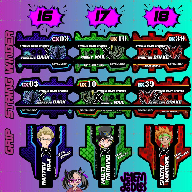 Beyblade X Gear Stickers - Etsy