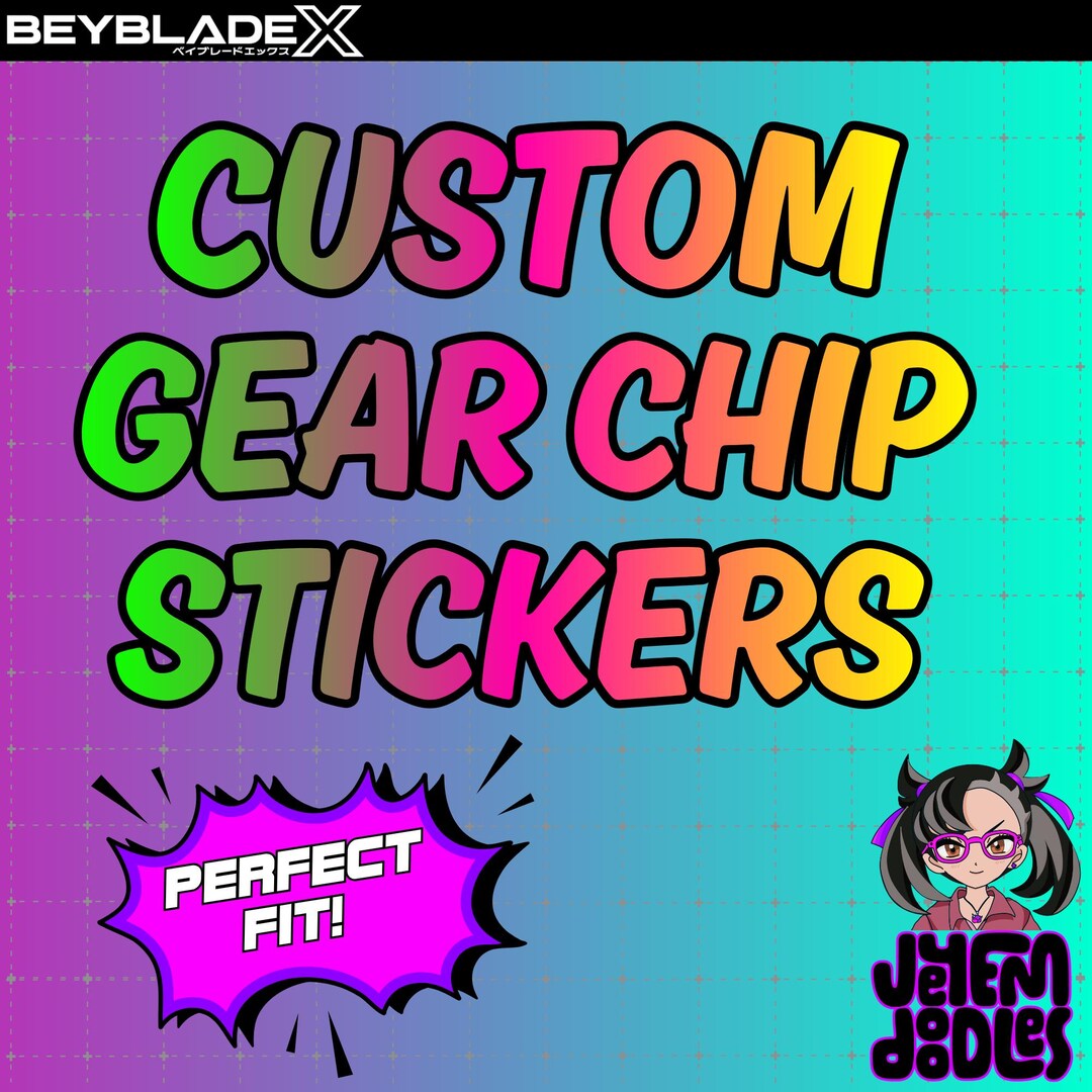 Beyblade X Custom Gear Chip Stickers - Set of 3 - Etsy