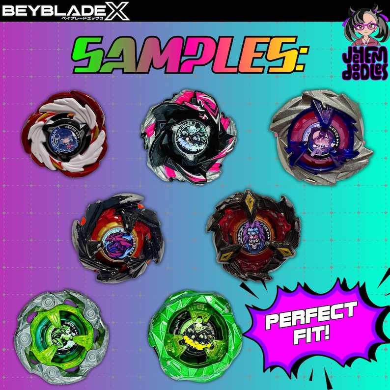Beyblade X Custom Gear Chip Stickers - Set of 3 - Etsy