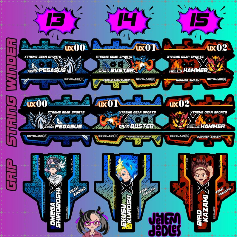 Beyblade X Gear Stickers - Etsy