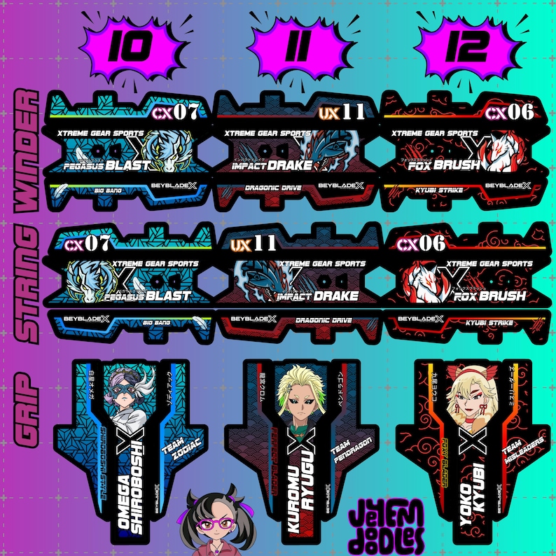Beyblade X Gear Stickers - Etsy