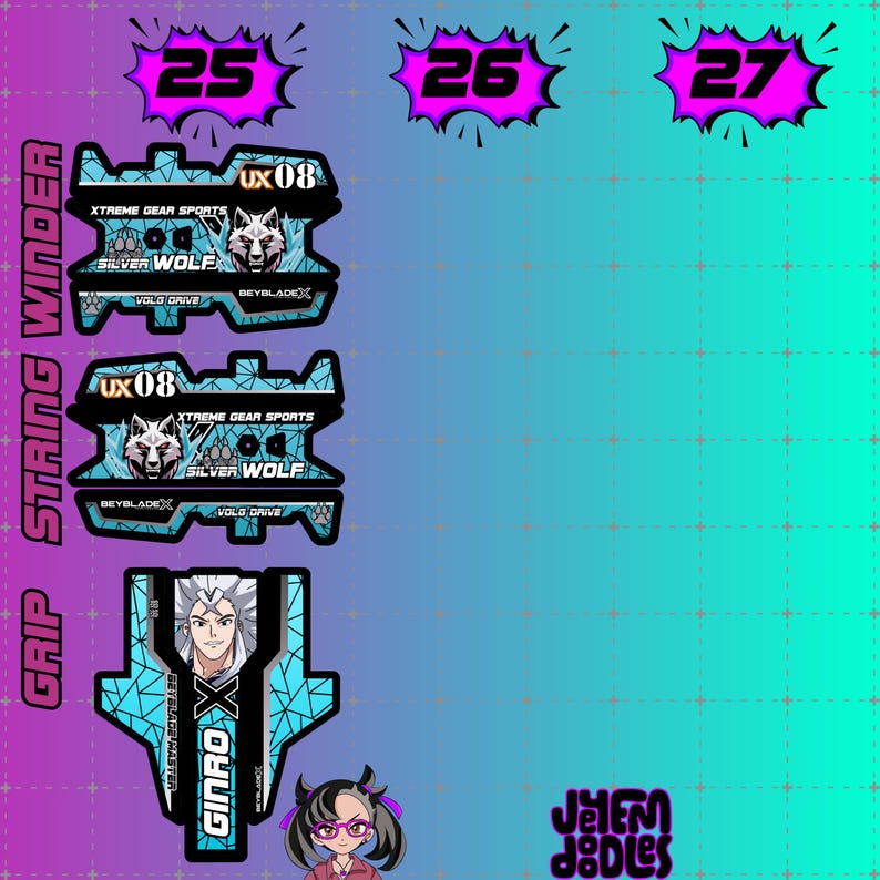 Beyblade X Gear Stickers - Etsy