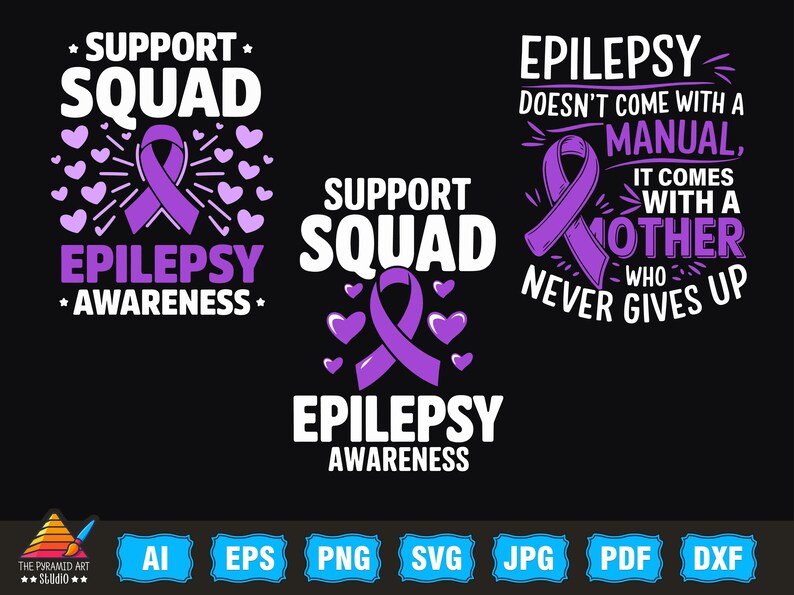 Epilepsy Awareness Svg Png Bundle, Support Squad Epilepsy Awareness Png ...
