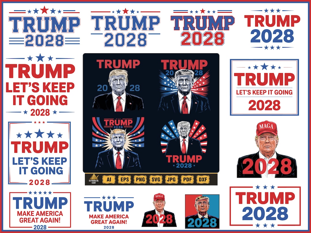 Trump 2028 Svg Png Bundle, Distressed American Flag Tee Svg, Maga ...