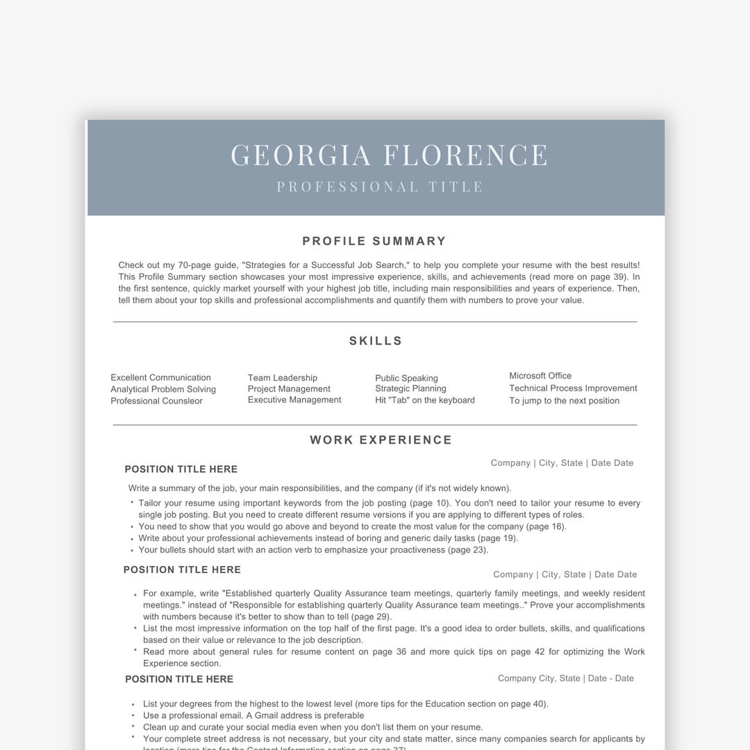 Project Manager Resume Template, CEO Resume, Manager Resume, Executive ...