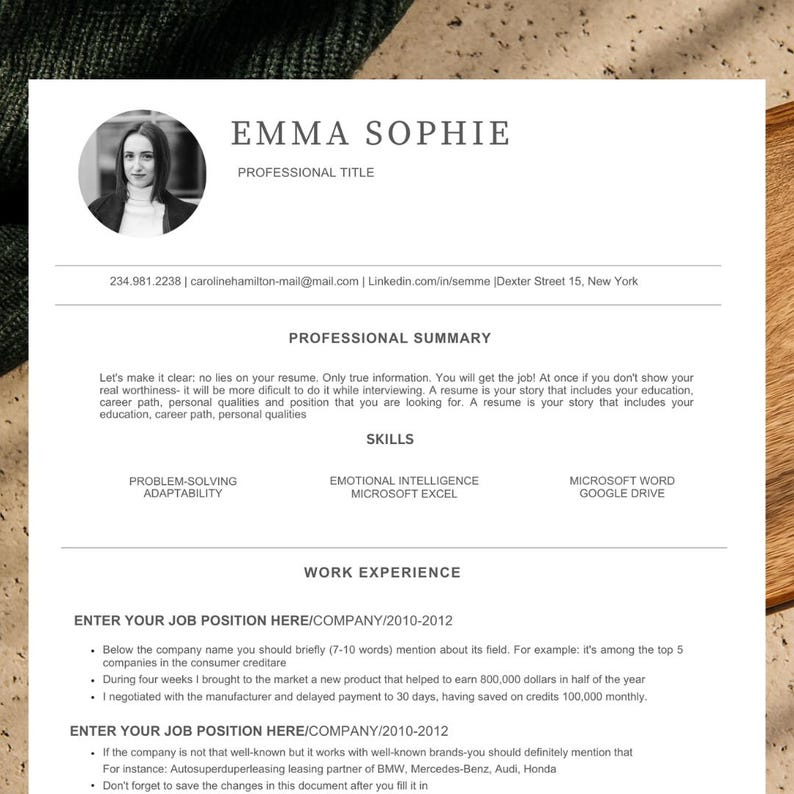 Student Resume Template, High School Resume With Photo, Graduate School ...