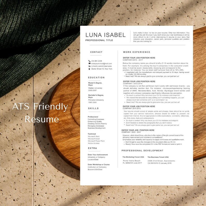 Teacher Resume Template, Cover Letter, Ats-friendly Resume, Resume ...