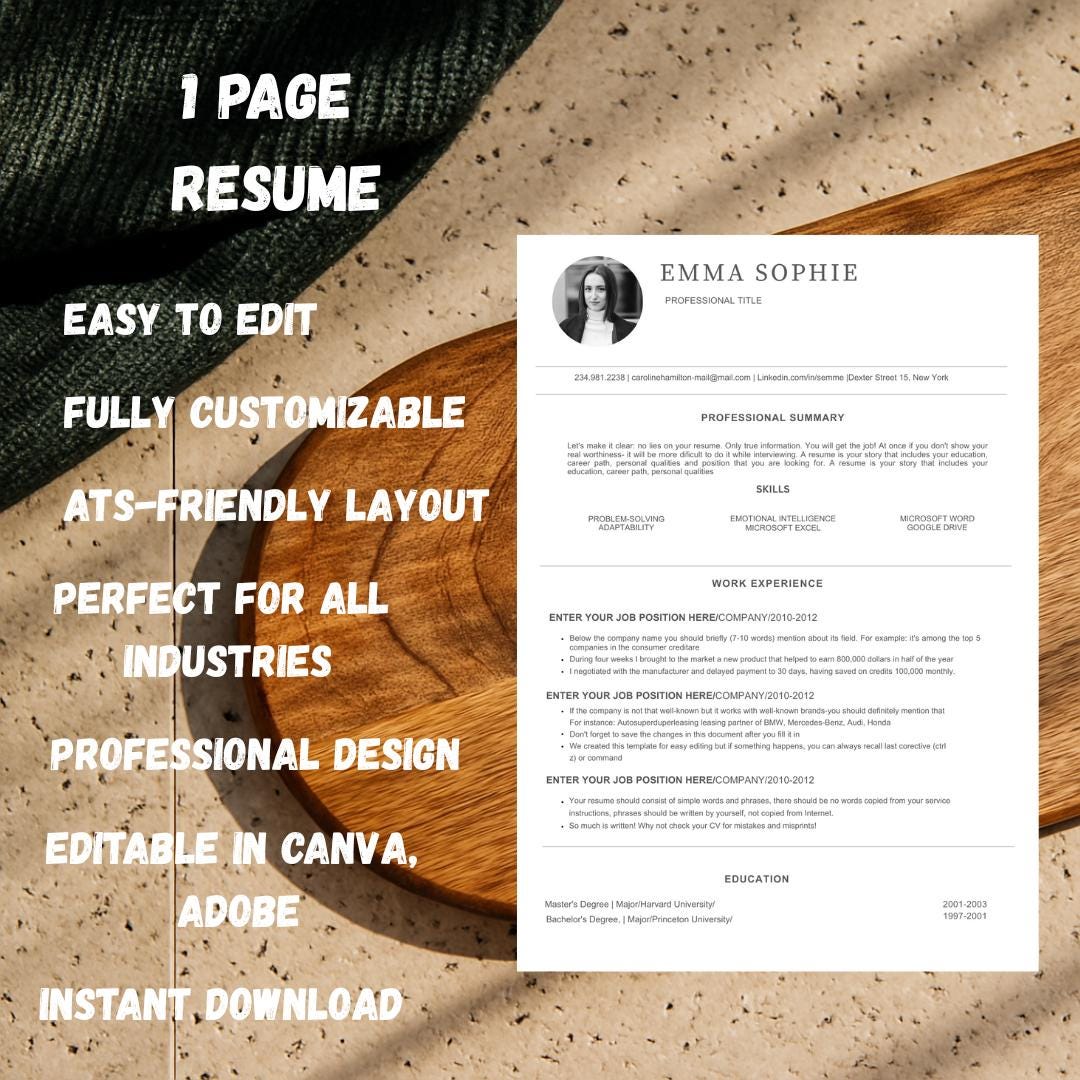 Student Resume Template, High School Resume With Photo, Graduate School ...