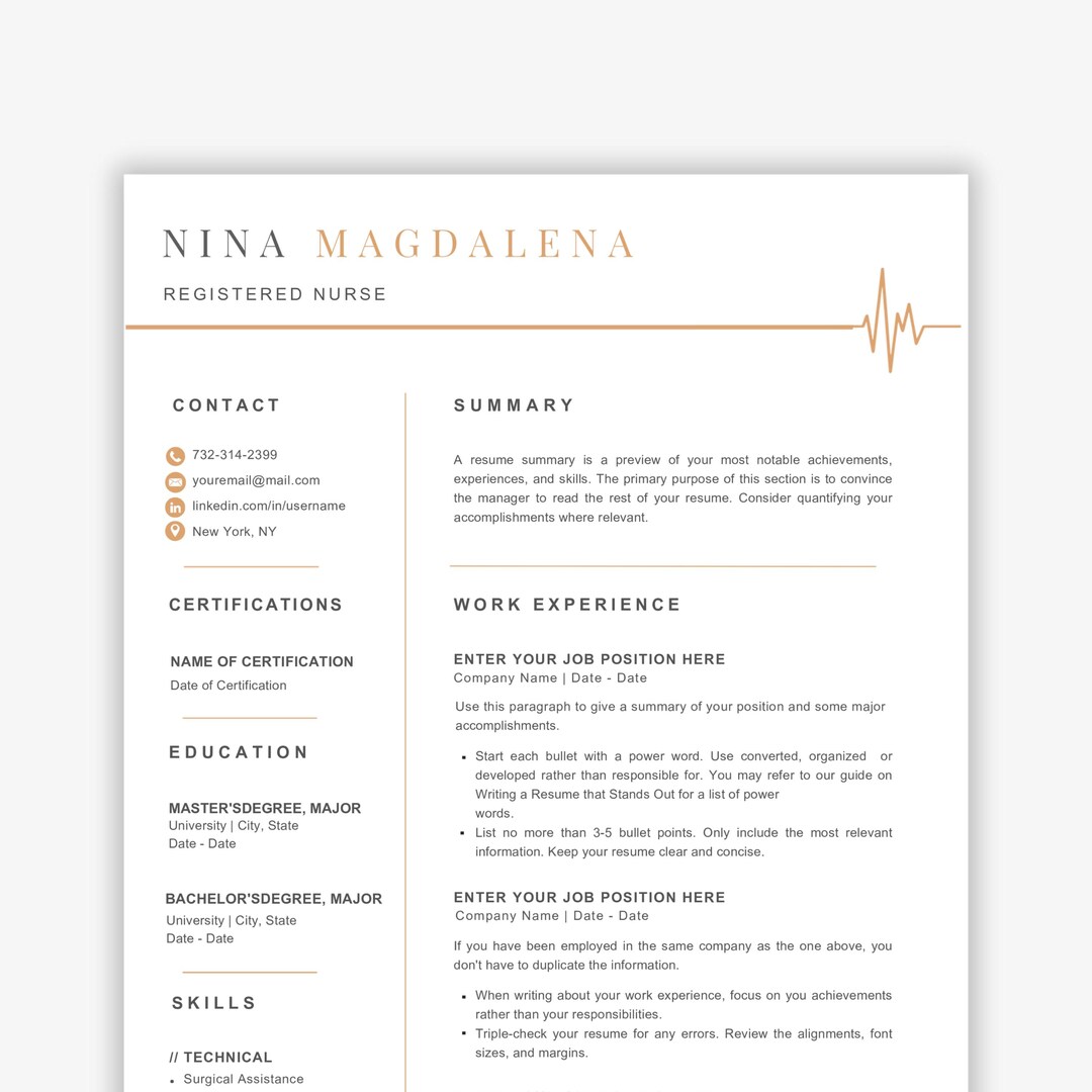 Teacher Resume Template: Editable Word & Pages CV (digital Download) - Etsy