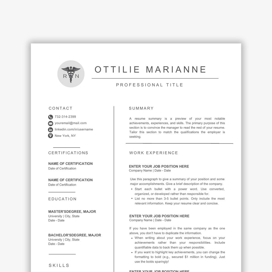 Customer Service Resume Template | Ats-friendly, Minimal, Clean ...