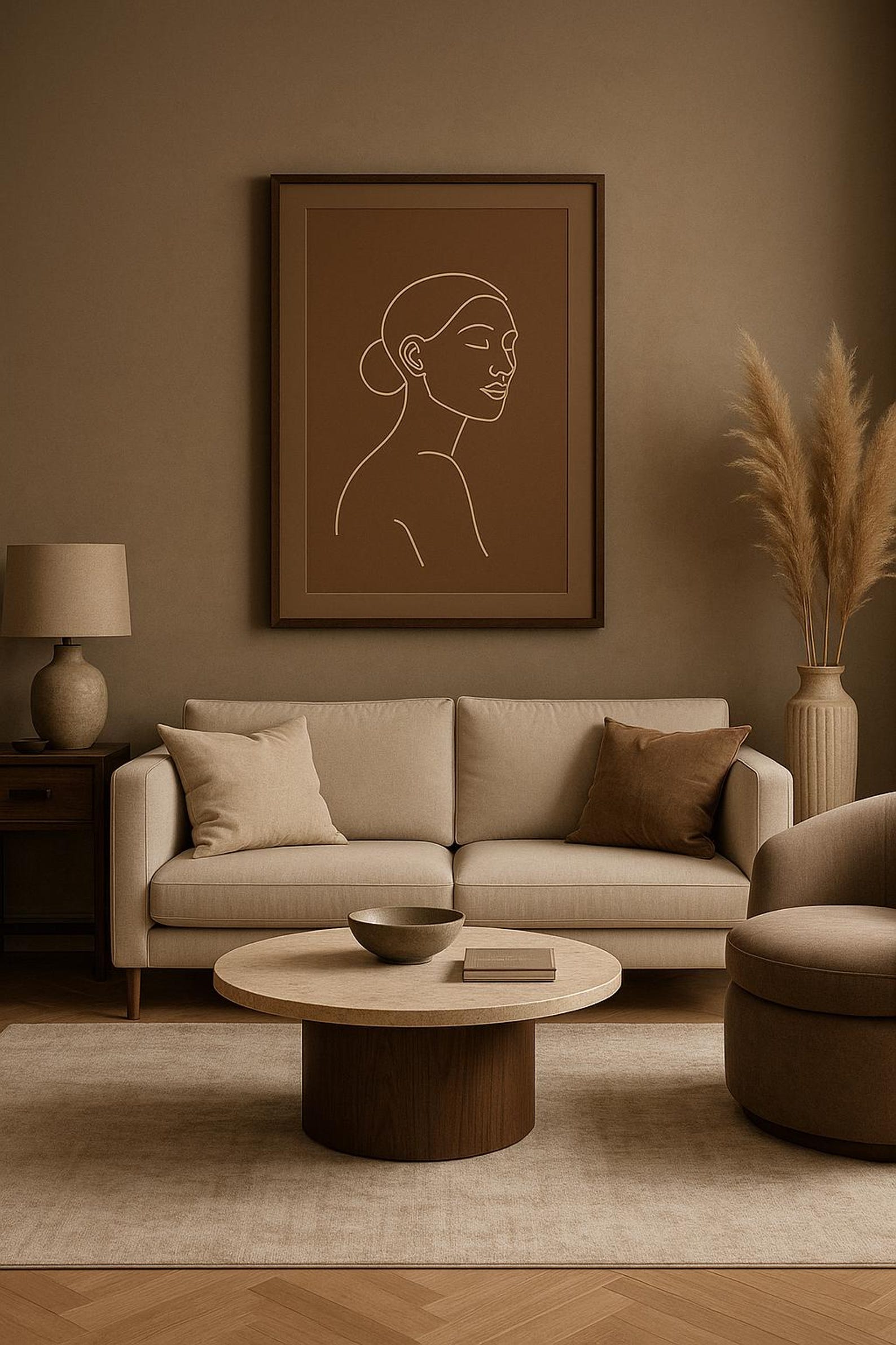 Minimalist Woman Line Art, Hand Made Interior Design. (3 Piece / High ...