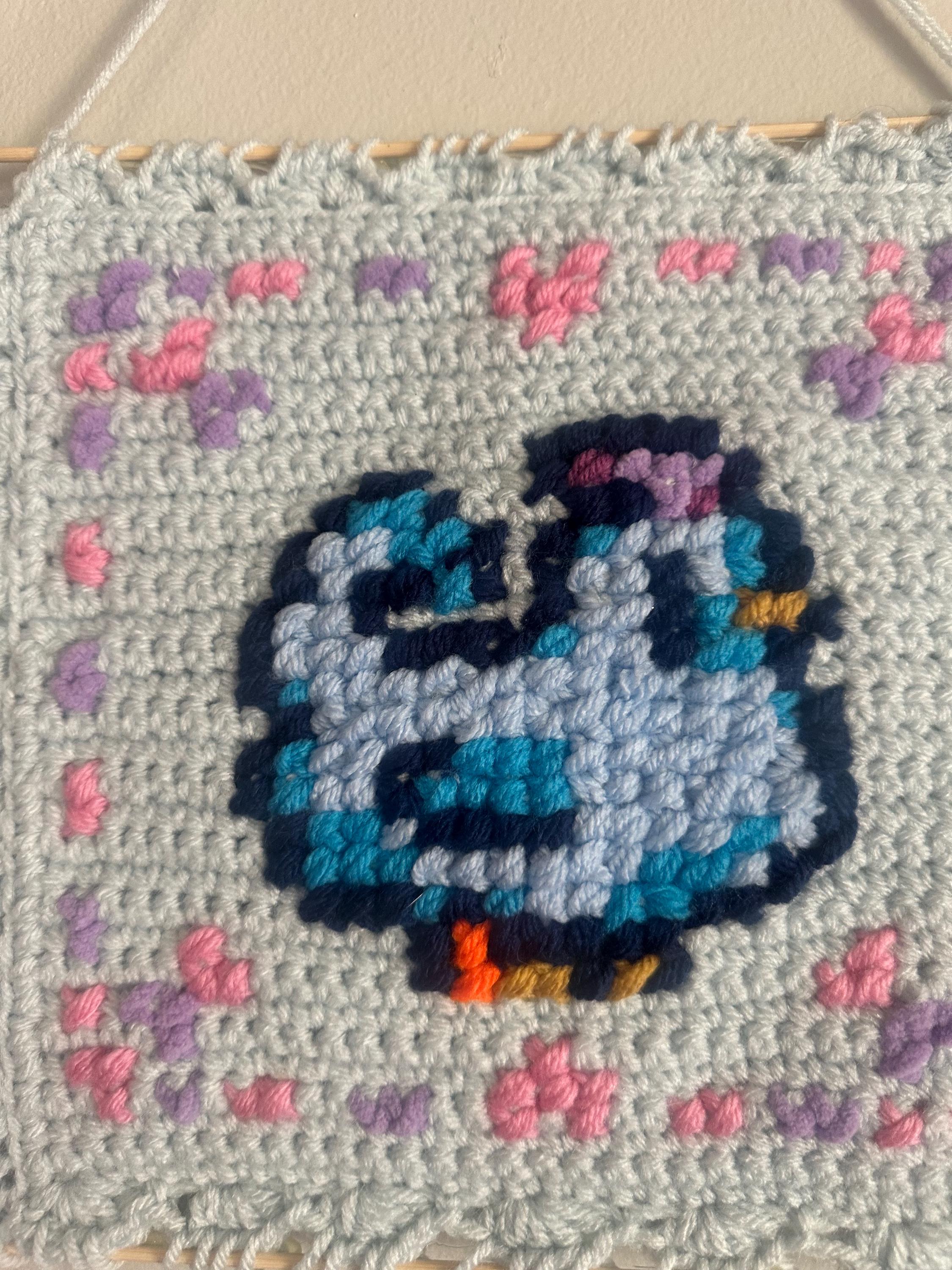 Blue Chicken/cottagecore Tapestry Graph (crochet &cross Sitch) - Etsy