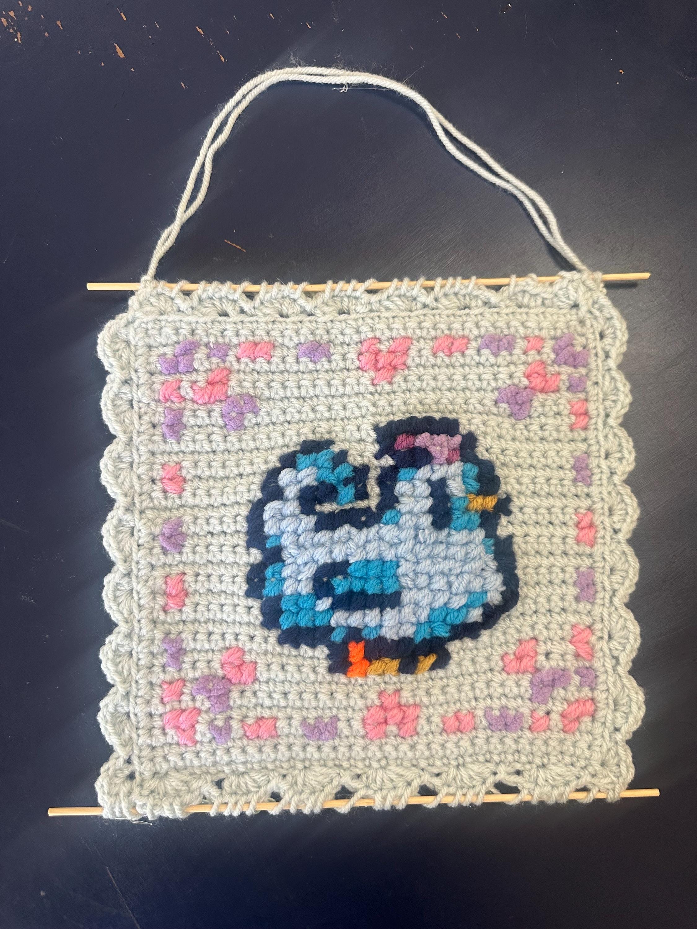 Blue Chicken/cottagecore Tapestry Graph (crochet &cross Sitch) - Etsy