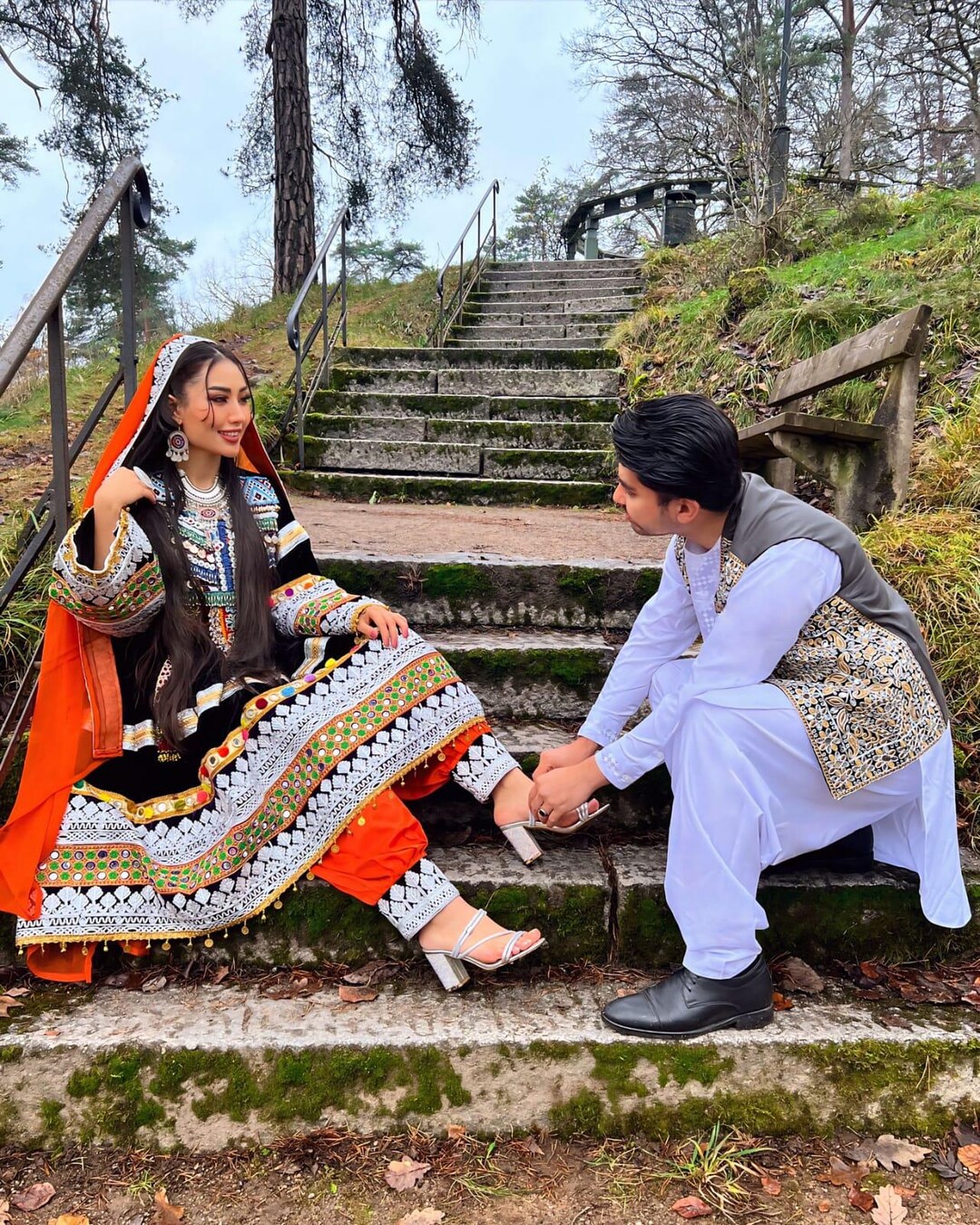 Elegant Traditional Afghan Dress for Women and Male Clothes and Wascut ...