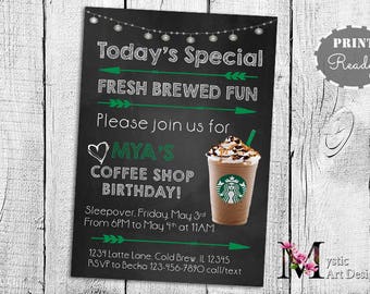 Starbucks Invitation | Etsy