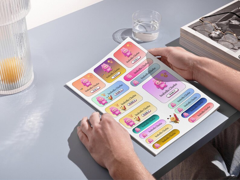 Labubu School Labels: Kawaii Name Tags, Editable Canva Template ...