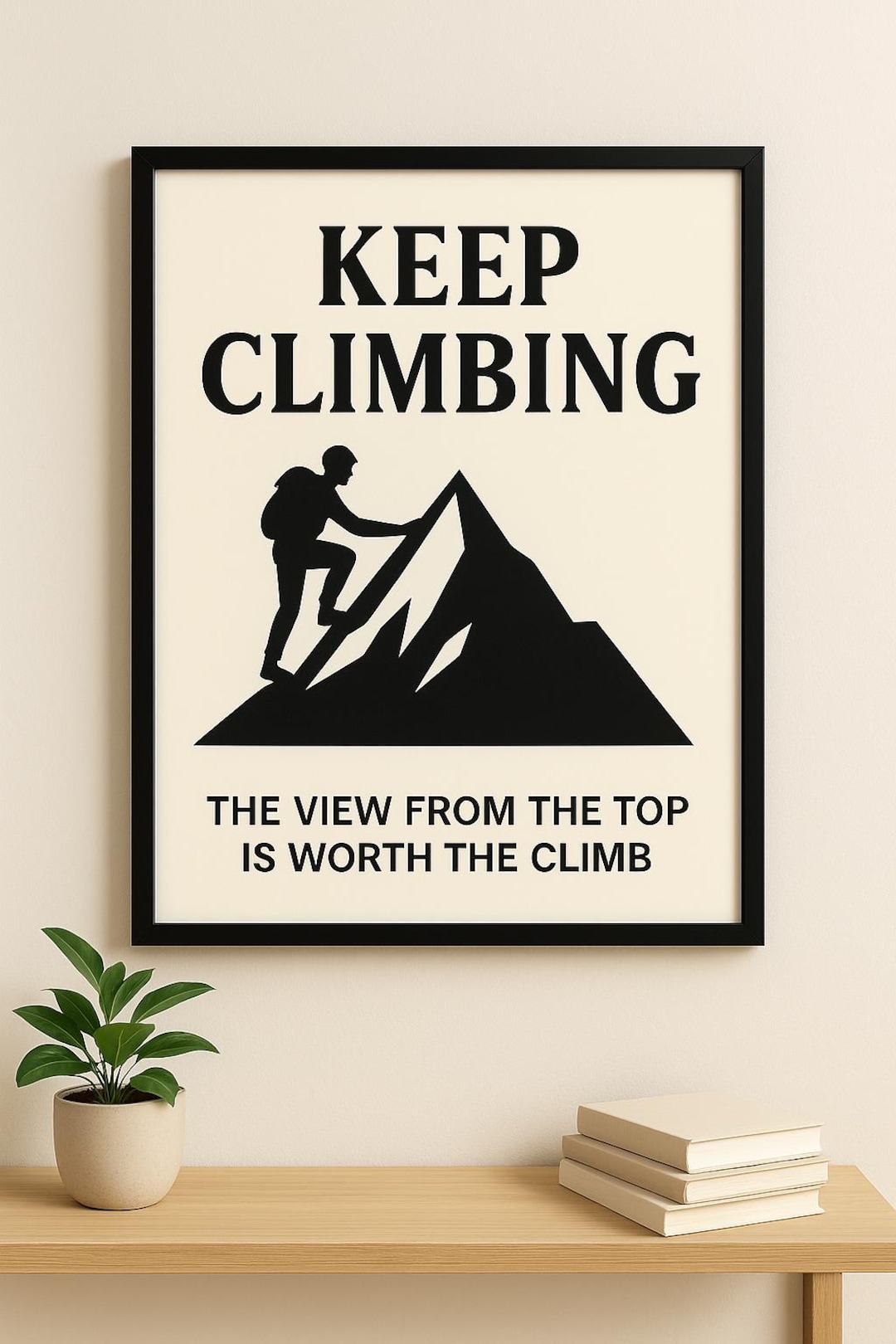 Keep Climbing – Motivational Mountain Climber Poster, Digital Download ...