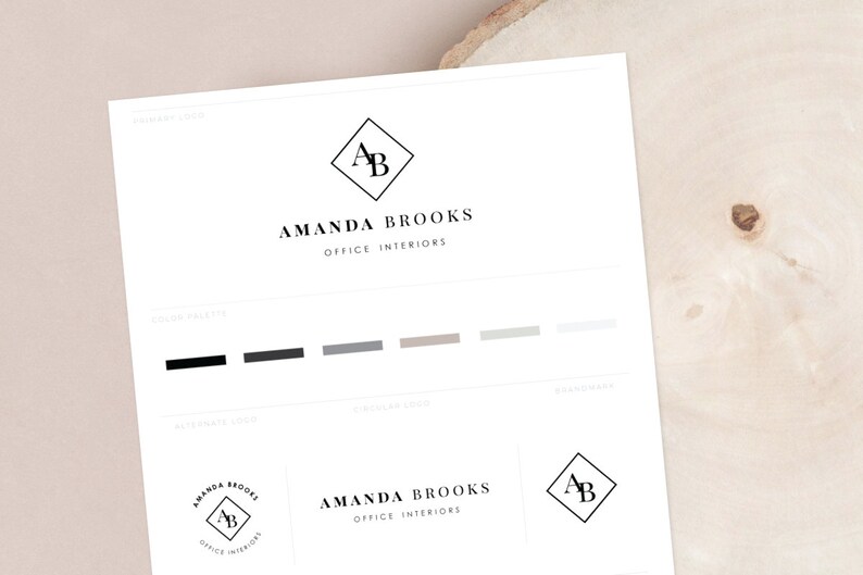 Minimalist Brand Identity Design Kit Brand Kit Premade Logo Real Estate ...