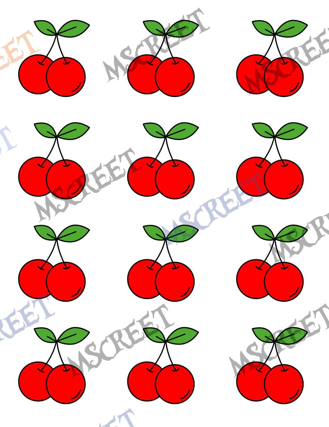 Cherry Edible Toppers, Cake Toppers, Cookie Toppers, Icing Sheets ...