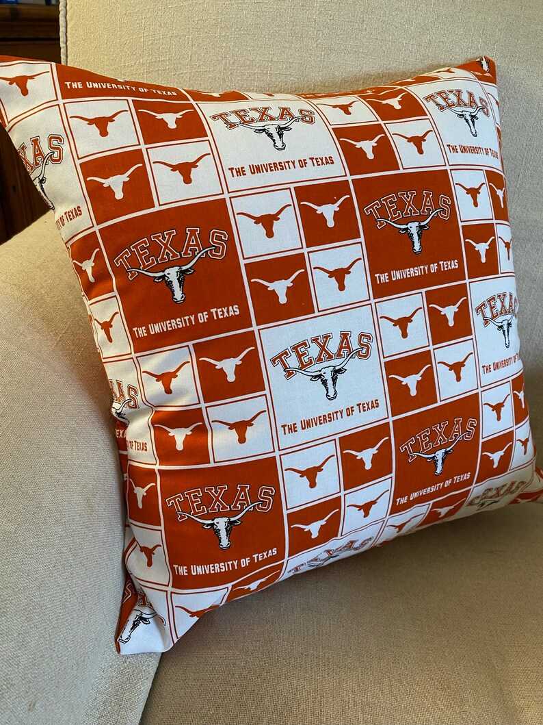 University of Texas Pillow - Removable Cover - Etsy