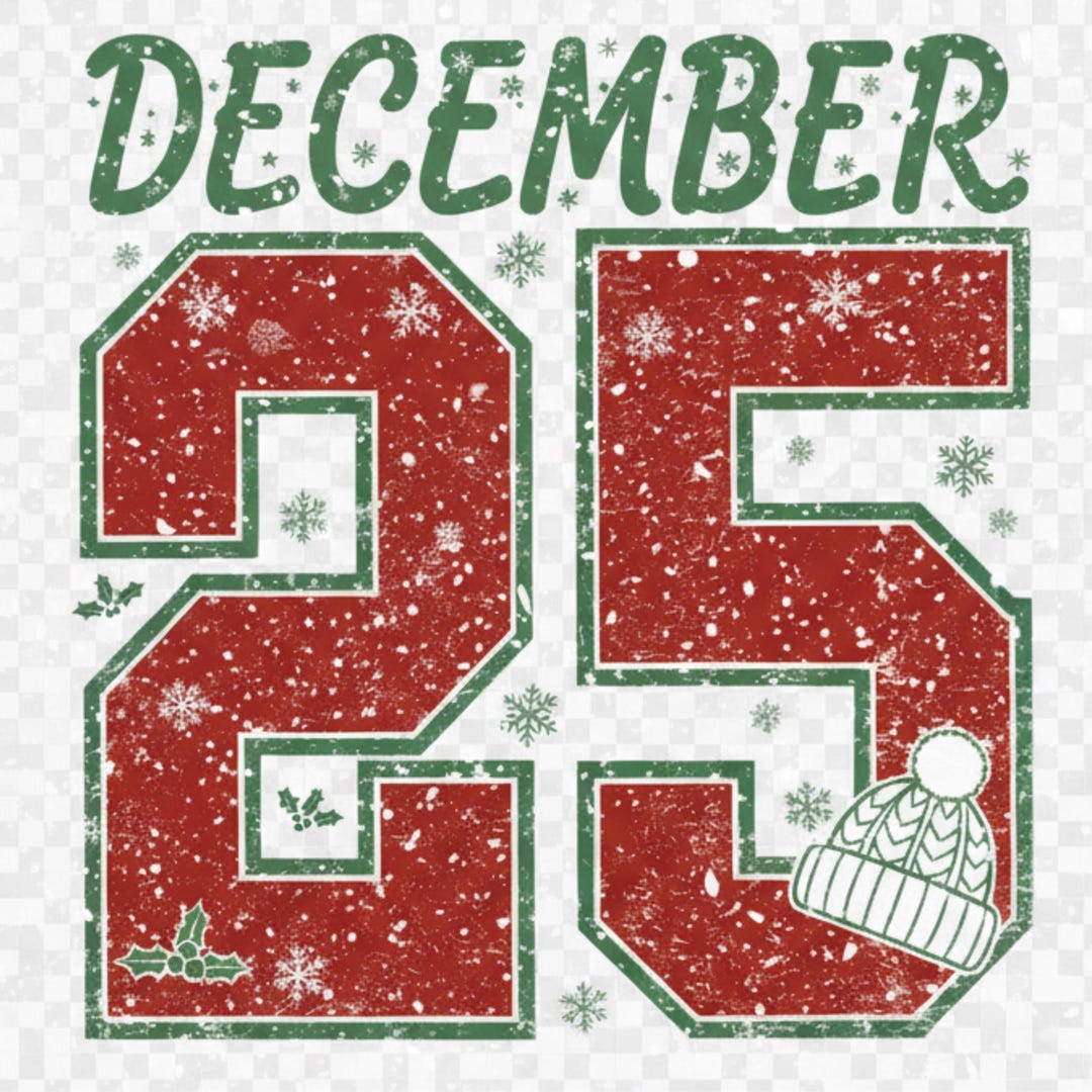 Retro December 25th Christmas Design, Distressed PNG SVG (digital ...