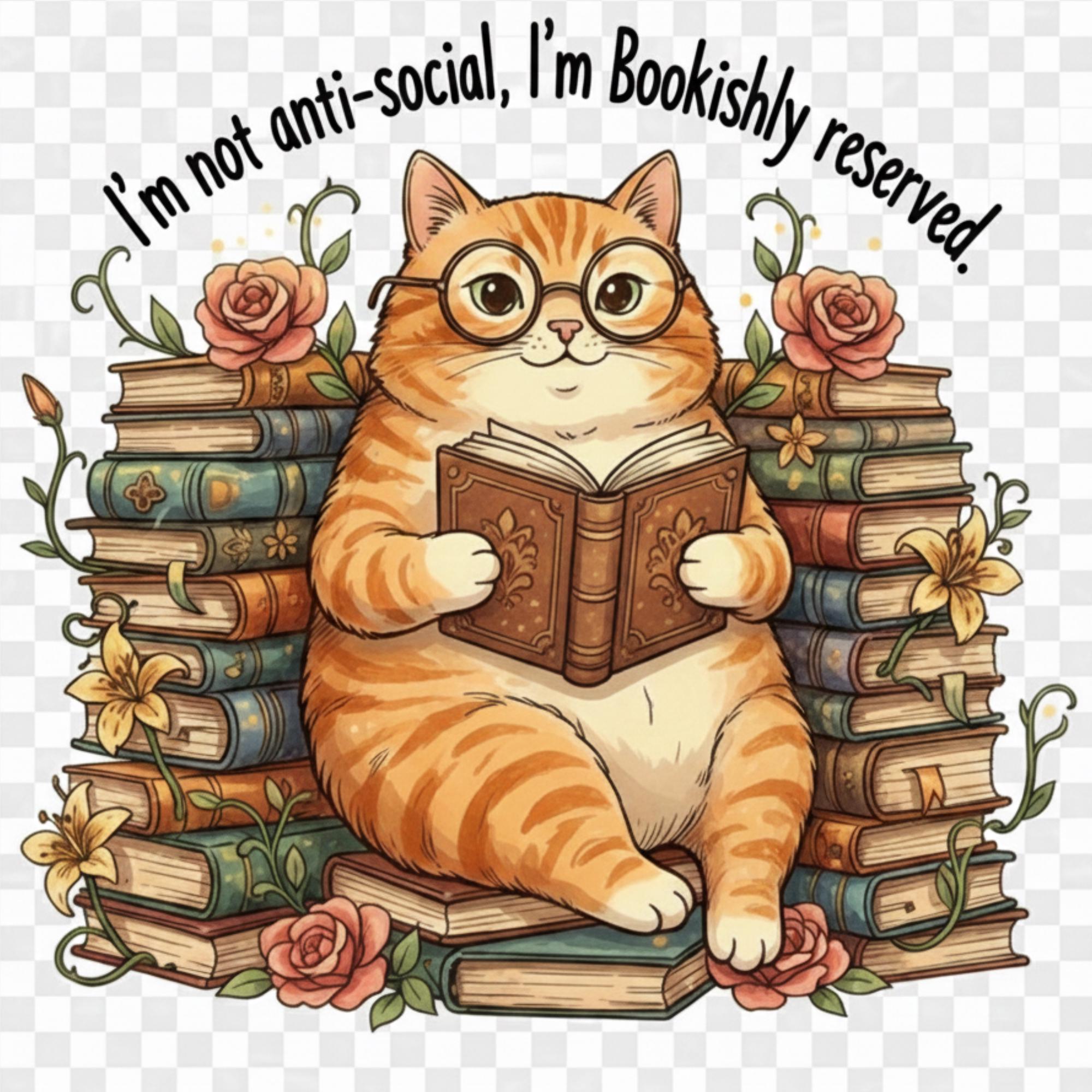 Reading Cat Meme Design, Book Lover PNG SVG (digital Download) - Etsy