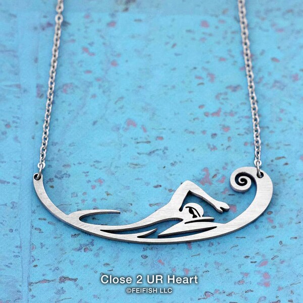Swimmer Necklace - Etsy