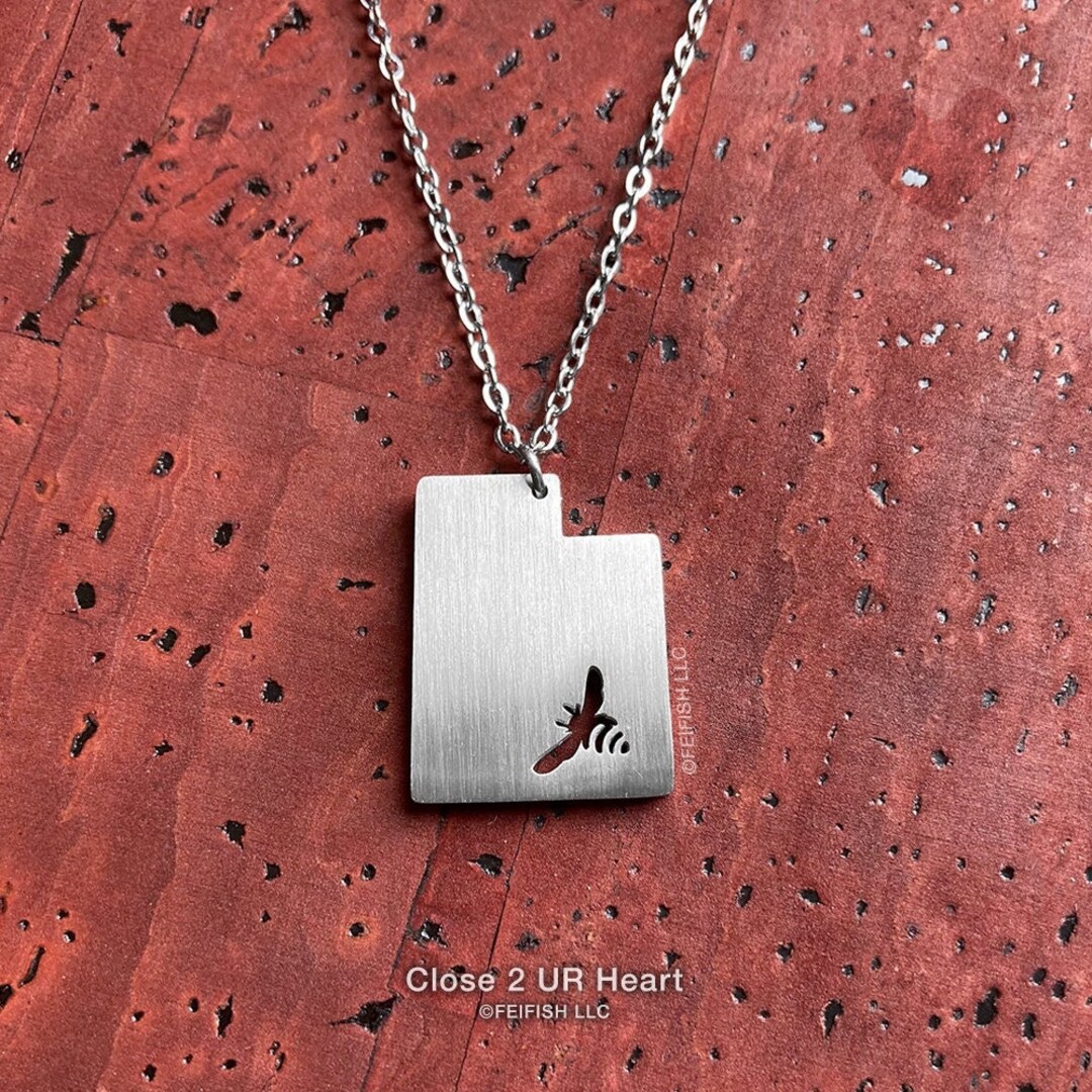 Utah State Map Necklace by Close 2 UR Heart - Etsy