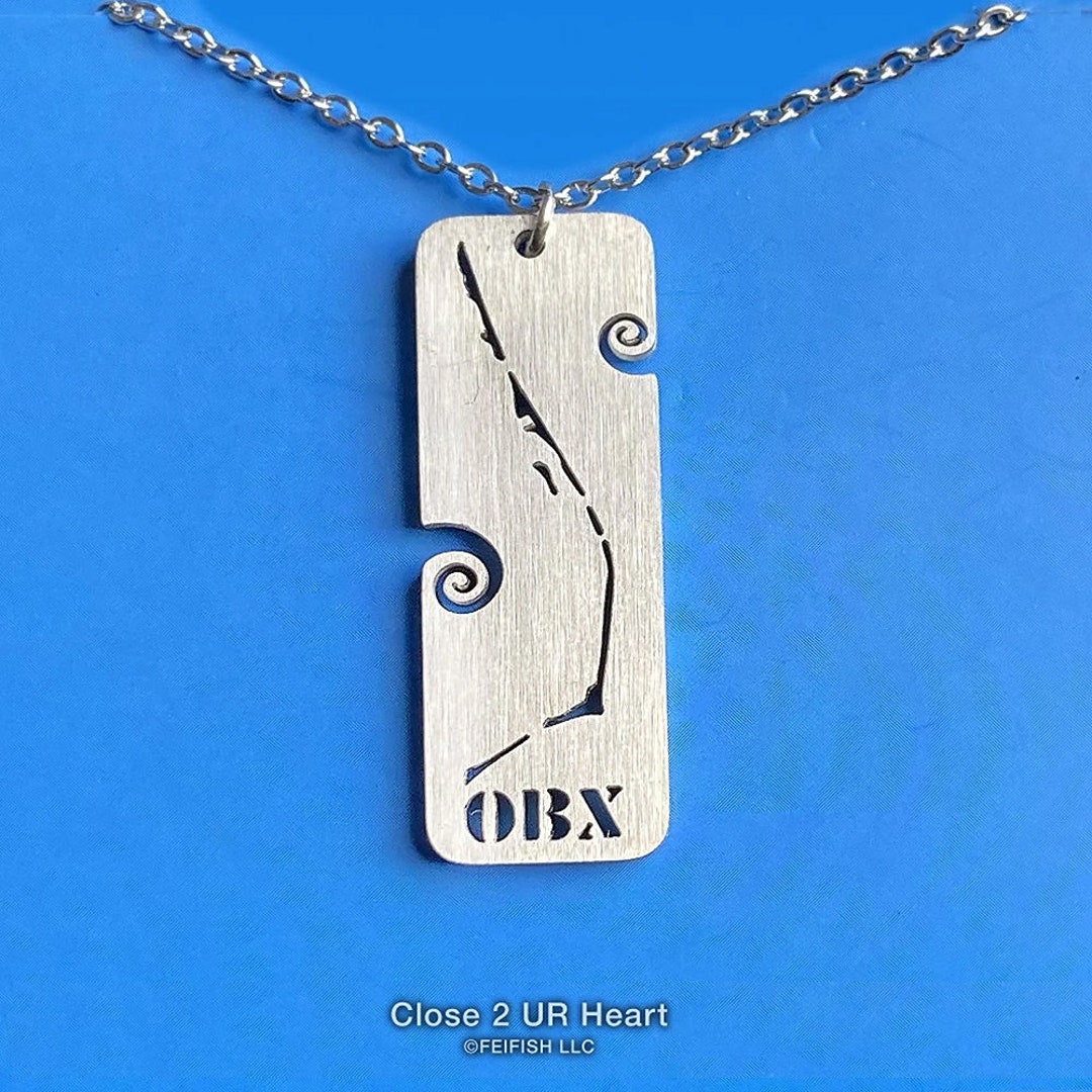 OBX Outer Banks Map Necklace by Close 2 UR Heart - Etsy