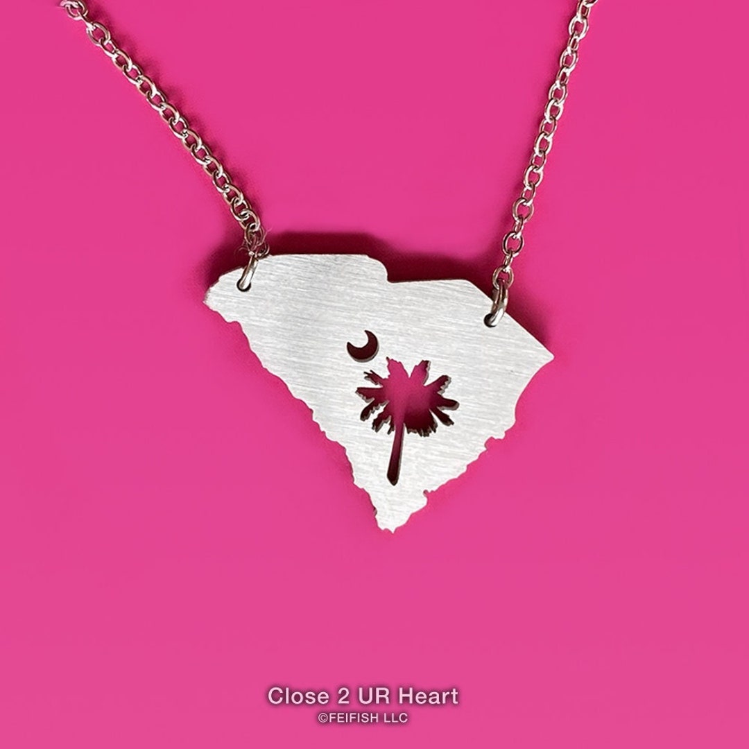 South Carolina State Map Necklace by Close 2 UR Heart - Etsy