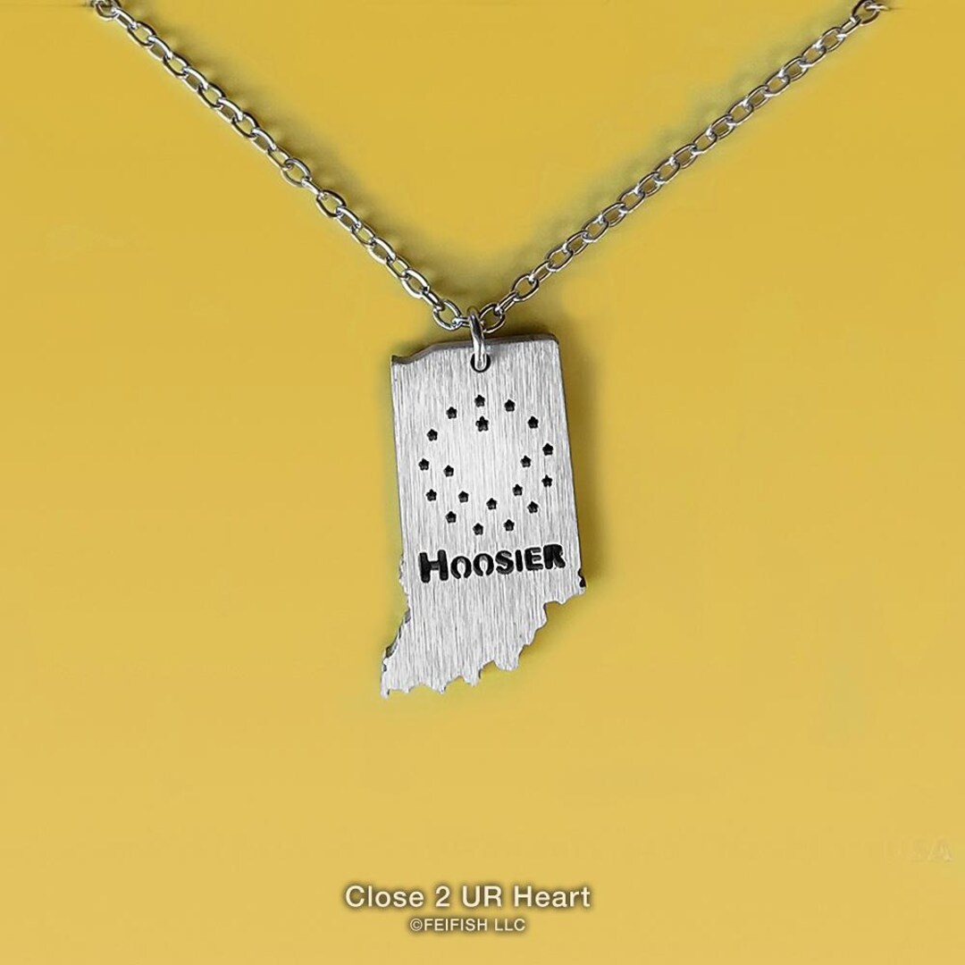 Indiana State Map Necklace - Etsy
