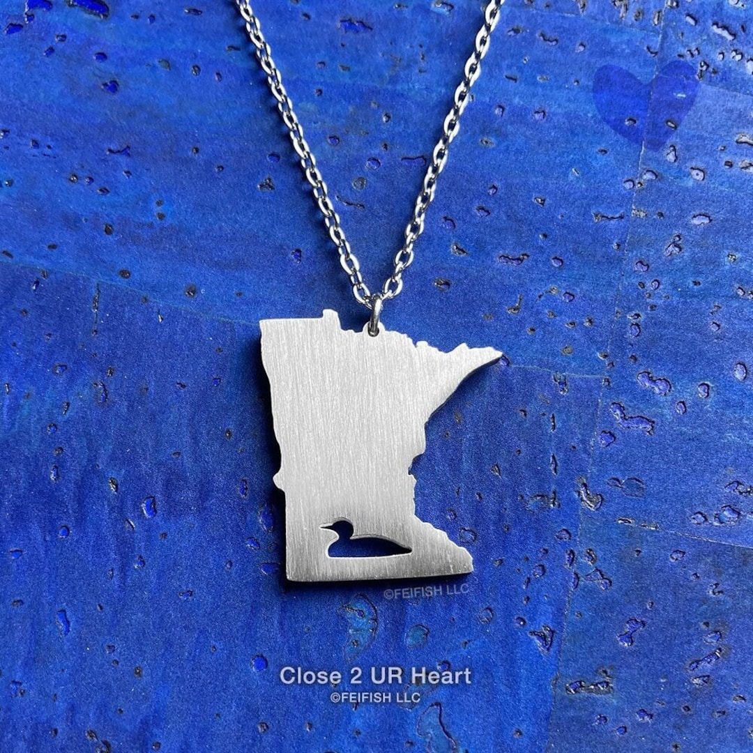 Minnesota State Map Necklace by Close 2 UR Heart - Etsy