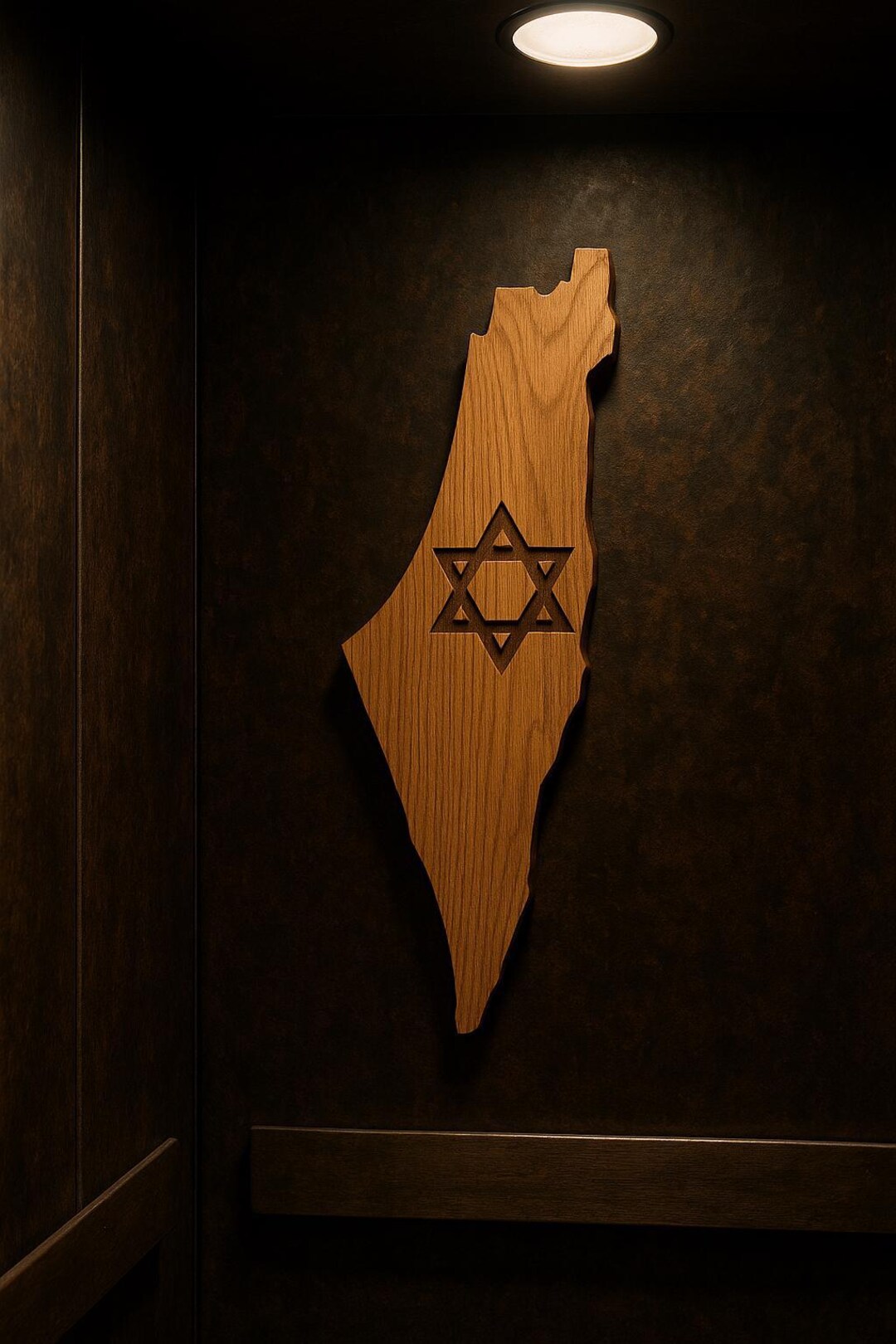 Wooden Map of Israel Wall Art – 60 Cm Solid Oak – Jewish Gift, Judaica ...
