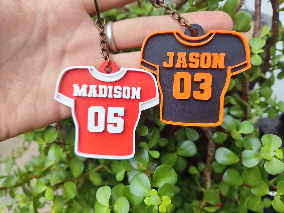 3D Printed Football Keychain – Custom Team Bag Tag, Football Player ...