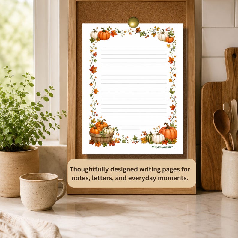 Pumpkins Printable Notepaper | Lined Writing Pages | Stationery Set - Etsy