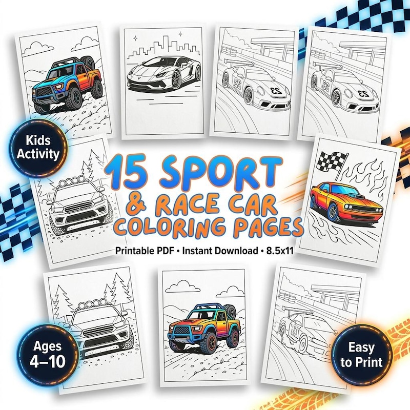 Adult Coloring Page Car - Etsy
