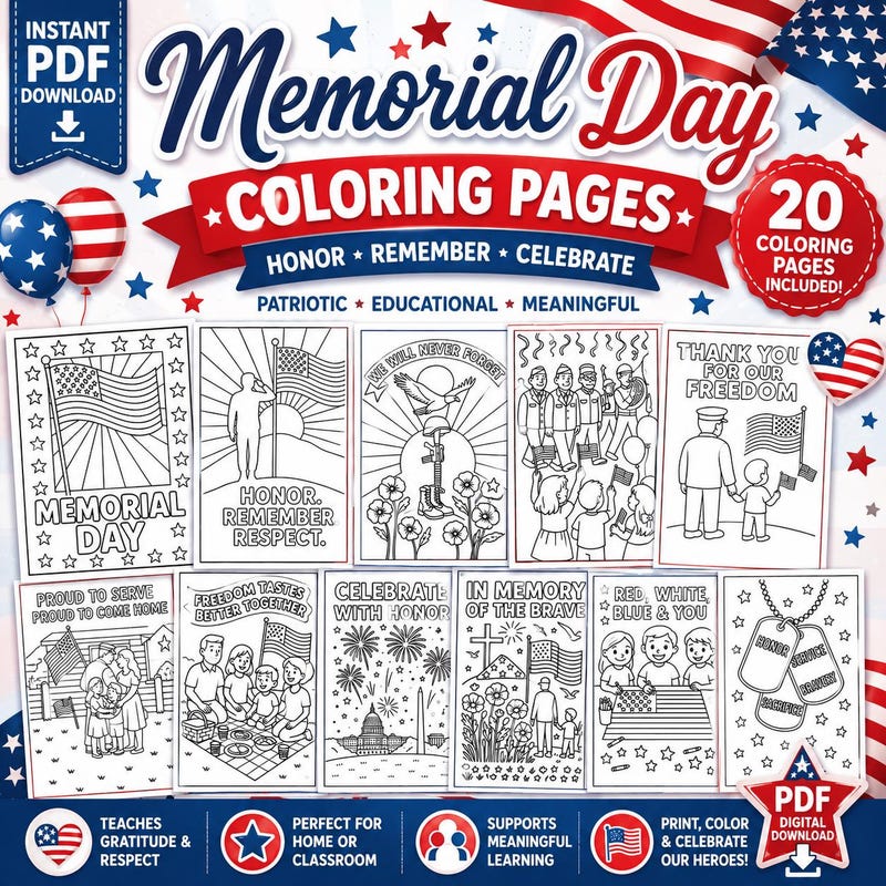 Flag Day Coloring Pages - Etsy