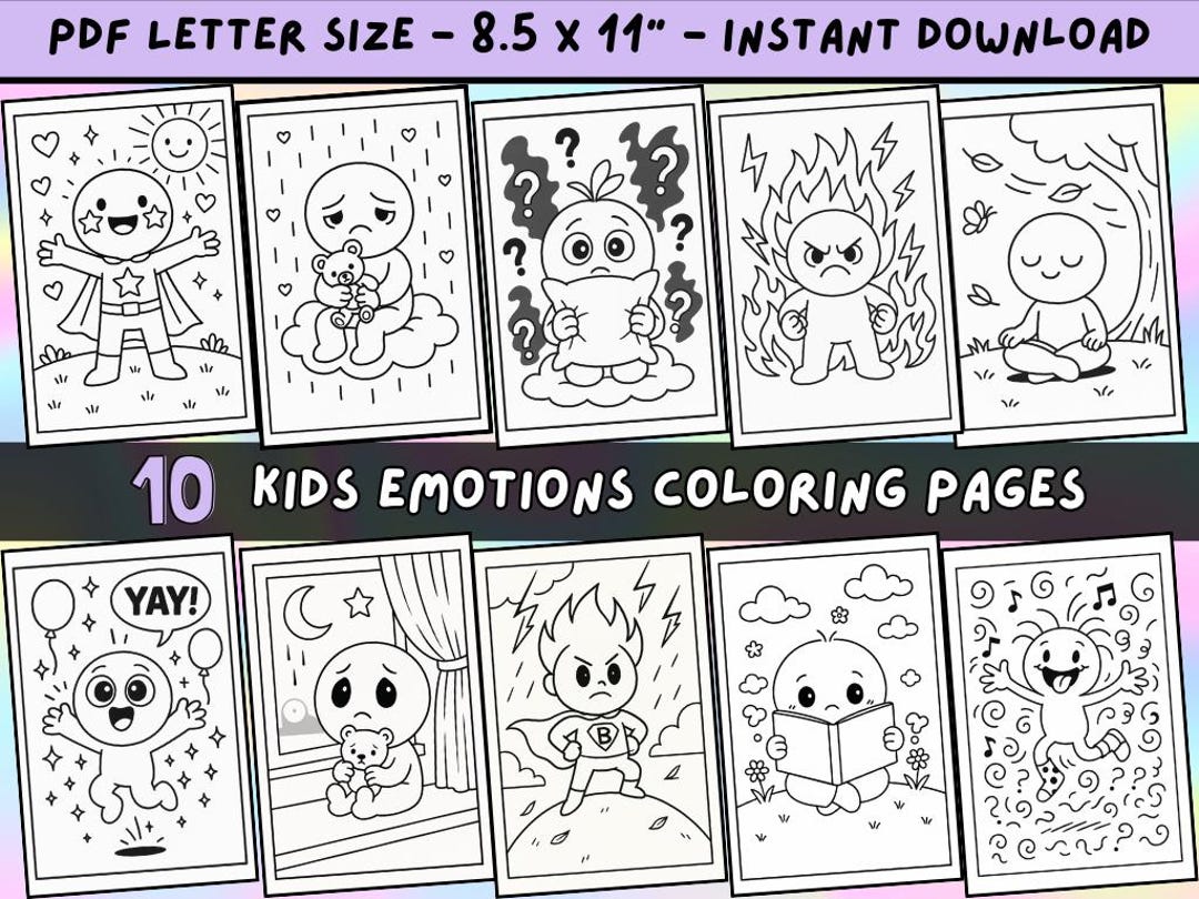 Learning Emotions Coloring Pages: Feelings Learning for Toddlers ...