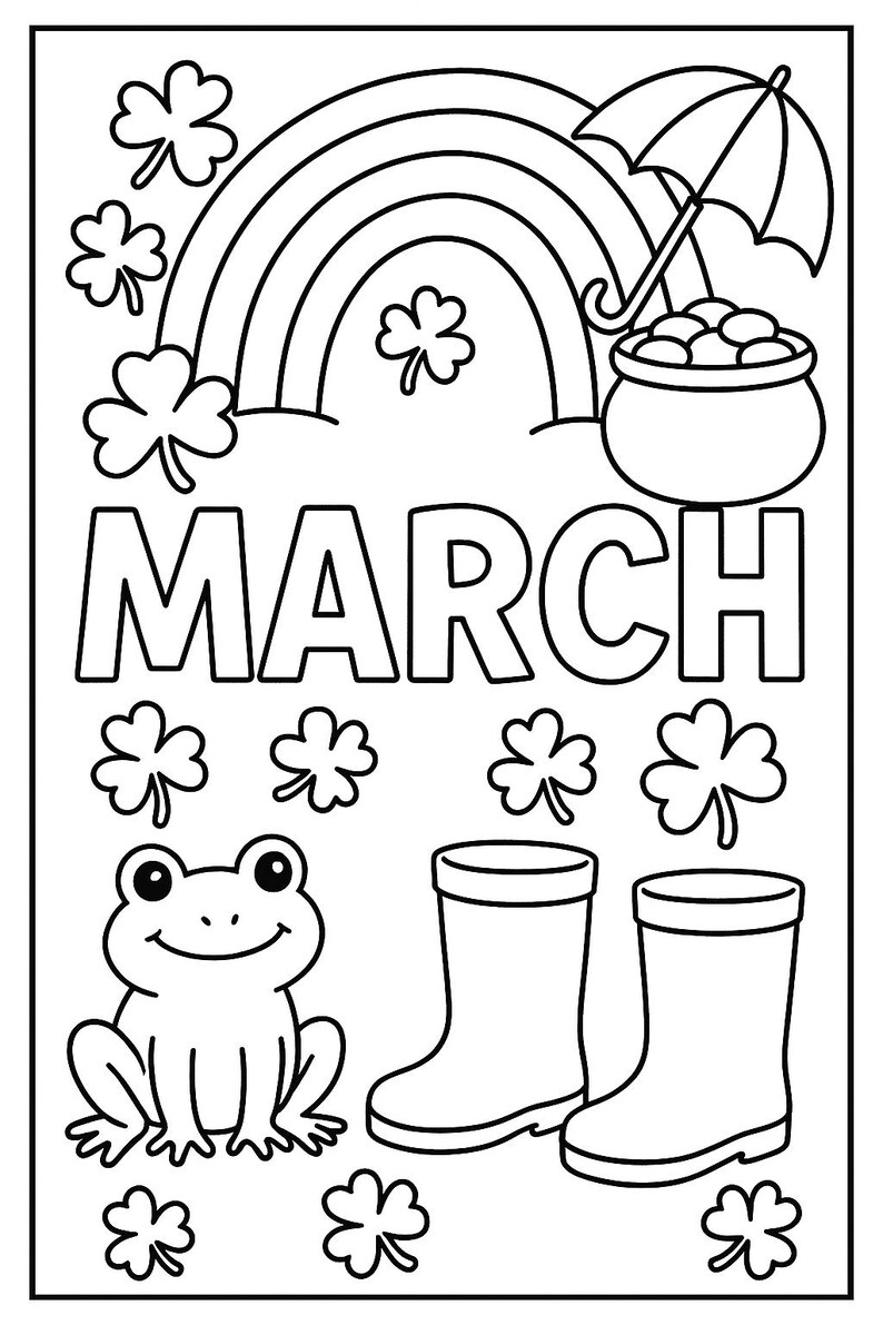 Kids Learning 12 Months Coloring Pages: Seasonal Calendar Activity for ...