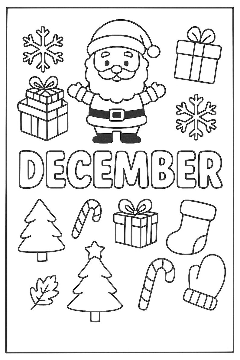Kids Learning 12 Months Coloring Pages: Seasonal Calendar Activity for ...